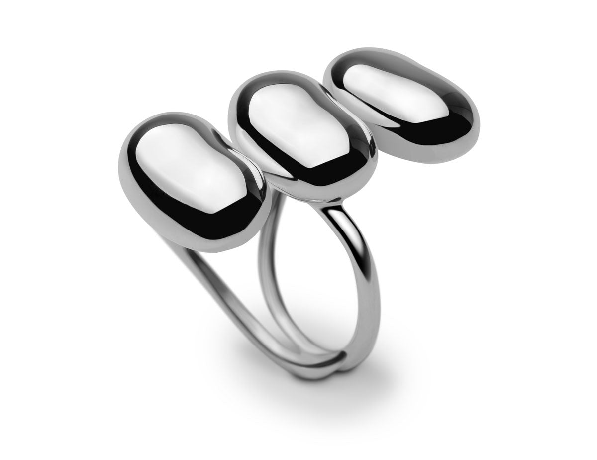 COLORÍN ANILLO TRES FRIJOLES DE PLATA – dalia pascal